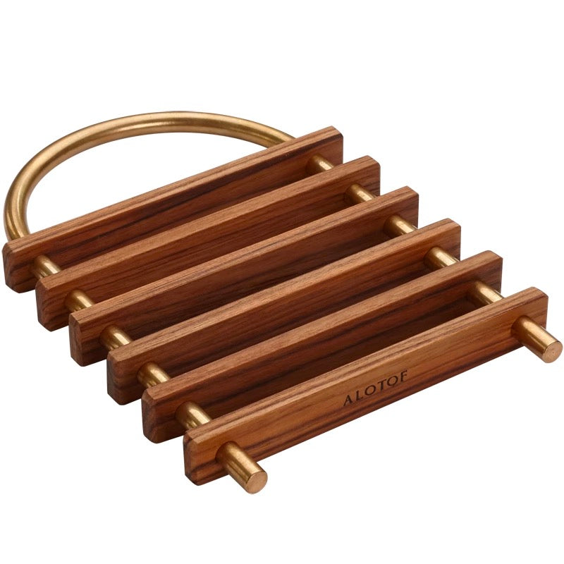 Brass Wooden Trivets Gold Trivets for Hot Dishes – ALOTOFBRASSERA